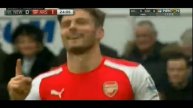 Newcastle 1-2 Arsenal - Goal by O. Giroud (24')