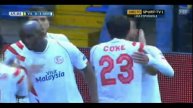 Villarreal 0-2 Sevilla - Gól de Coke (49min)