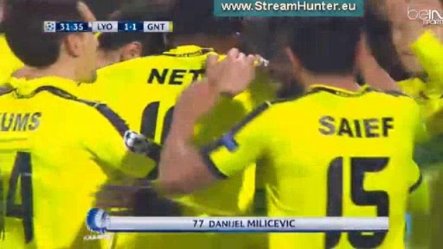 Lyon 1-2 Gent - Goal by D. Miličević (32')