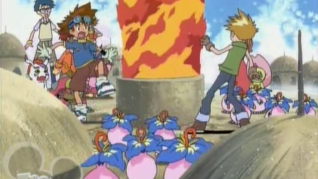 Аниме Digimon Adventure 01 Episode 4 Biyomon Gets Fire Power — смотреть онлайн бесплатно в