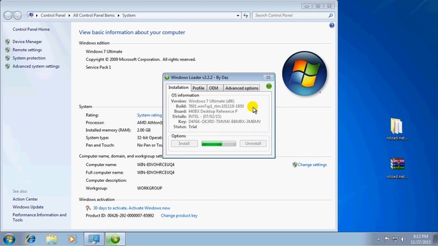 Windows 7 Ultimate Build 7601 Activator
