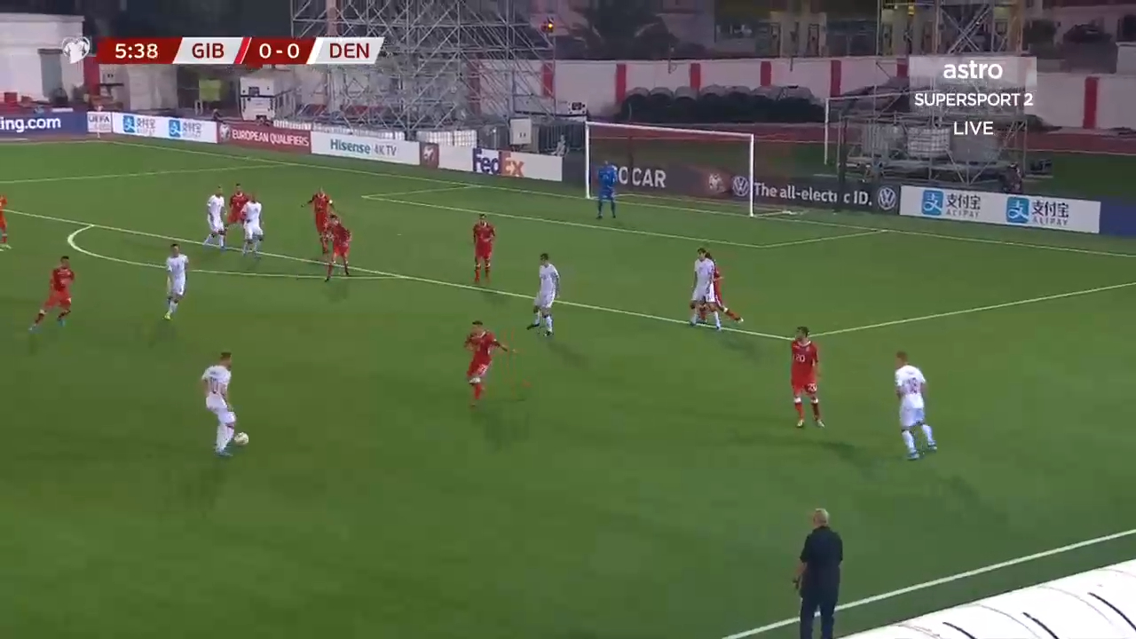 Gibraltar 0-6 Denmark   ( UEFA Euro 2020 qualifying )