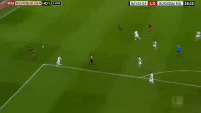 Leverkusen 5-0 M'gladbach - Goal by S. Kießling (30')