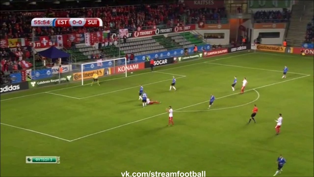Эстония - Швейцария 0:1 видео