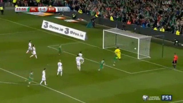 Ireland 2-0 Bosnia - Goal by J. Walters (24')
