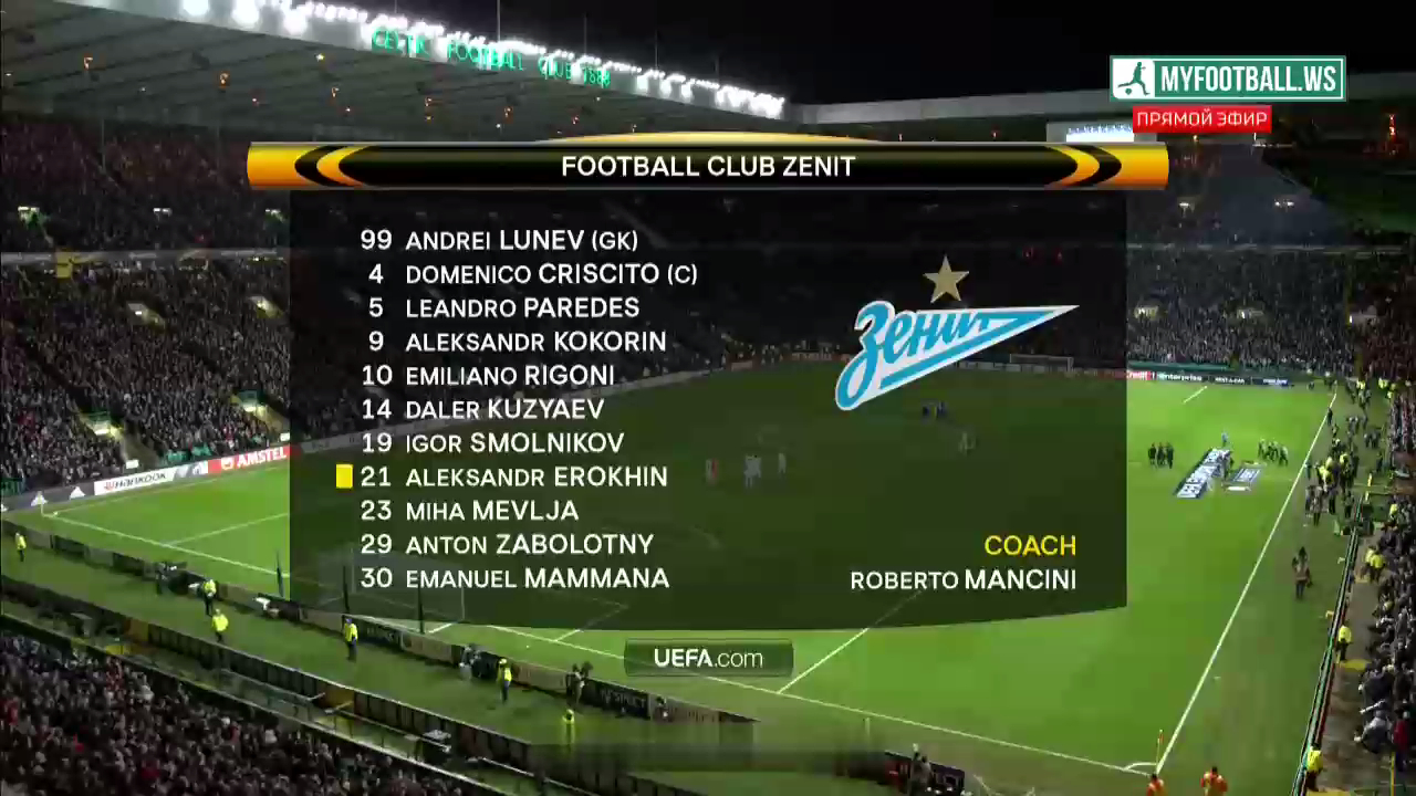 FC Celtic Glascow 1-0 FK Zenit Saint Petersburg   ...