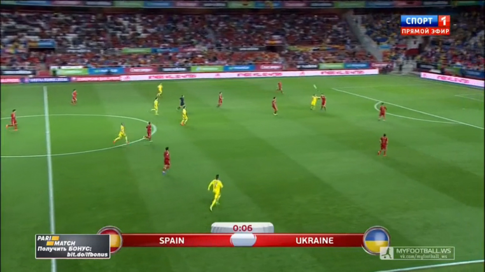 Испания - Украина 1:0 видео