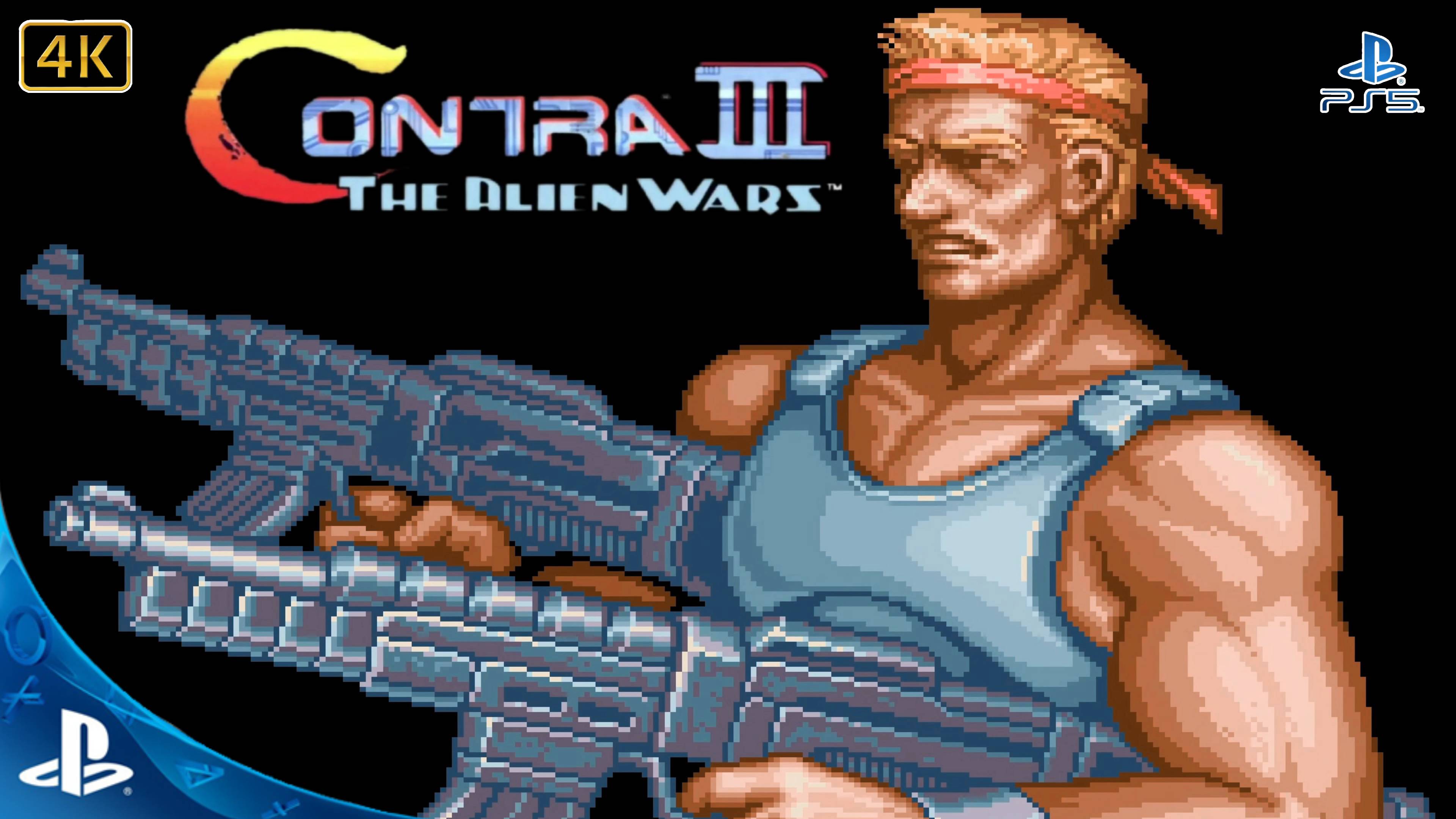 Contra 3:The Alien Wars (1992-SNES).Sony PlayStation 5.4K.PS5.🎮