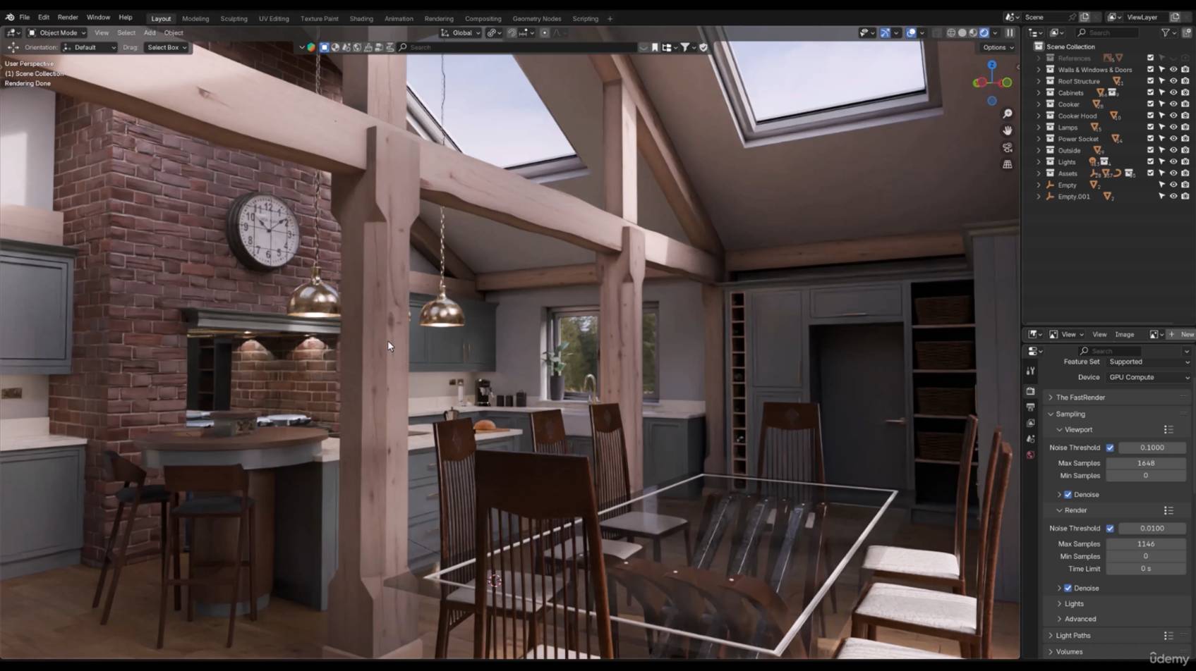 Master Interior 3D Design Modelling Rendering In Blender