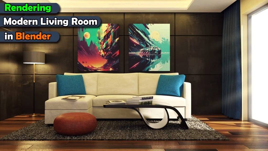 BLENDER | Rendering Modern Living Room видео уроки Blender