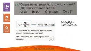 Абсолютная плотность газов (н.у.), D - относительная плотность