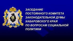 Заседания постоянных комитетов Законодательной Думы Хабаровского края