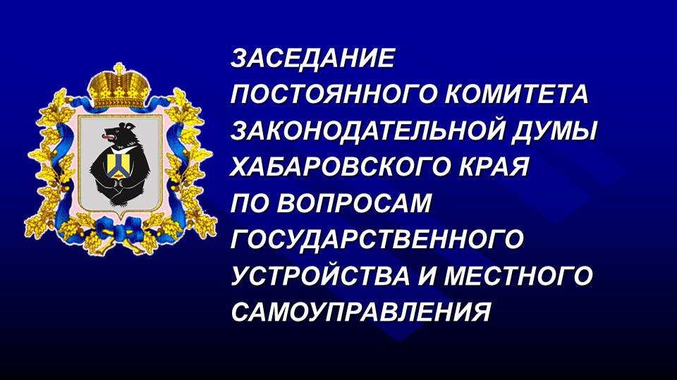 Заседания постоянных комитетов Законодательной Думы Хабаровского края