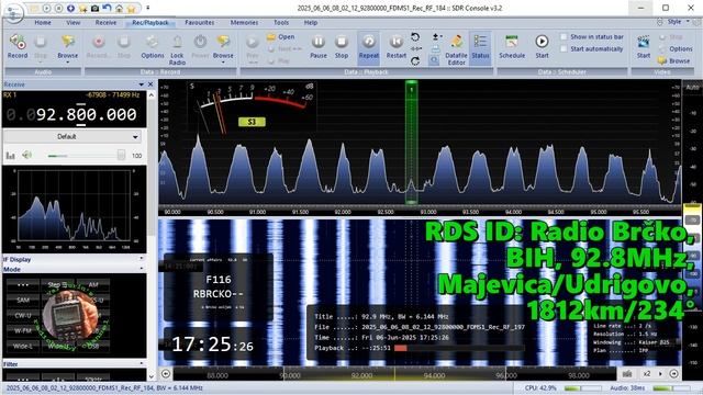 06.06.2025 14:25UTC, [Es], Radio Brčko, Босния и Герцеговина, 92.8МГц, 1812км