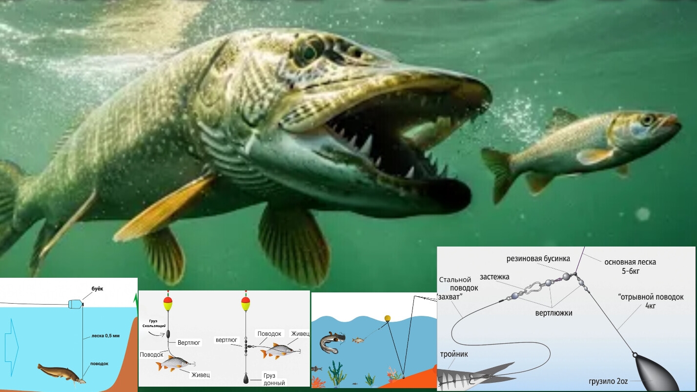 монтаж для ловли хищной рыбы