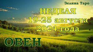 Неделя с 19 по 25 августа 2024 года