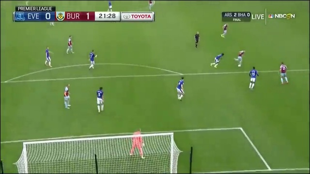 Эвертон - Бернли 0:1 видео