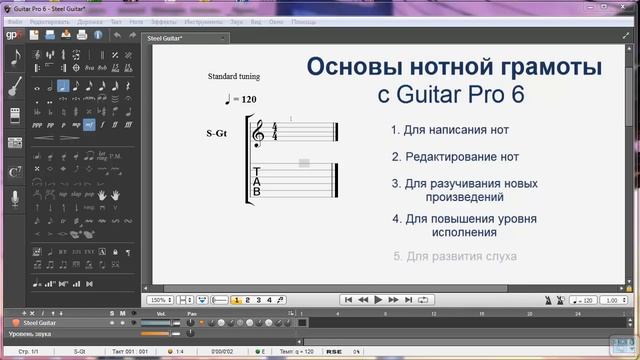 Нотная грамота c Guitar Pro