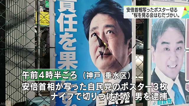 安倍晋三ポスターをナイフで切りつけ 逮捕 神戸市 Smotret Onlajn Video Ot Szepessi Kocsis V Horoshem Kachestve