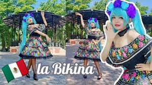 Ютуберша Mishi Miku MMD La Bikina (La Miku Mexicana) Cosplay Vocaloid Hatsune Miku