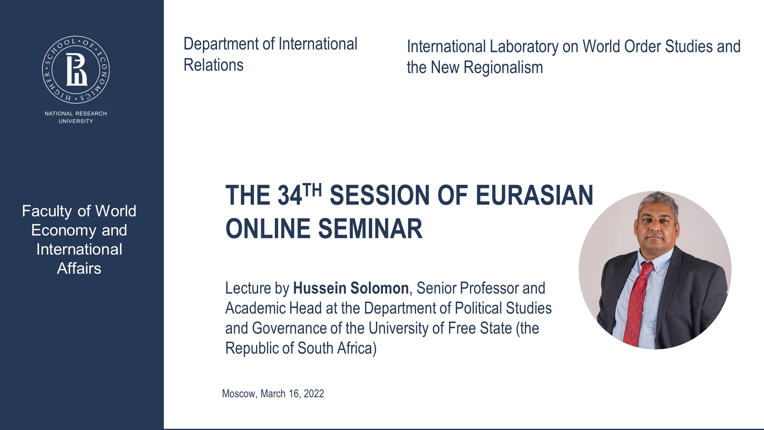Eurasian Online Seminar