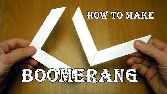 Как сделать бумеранг из бумаги