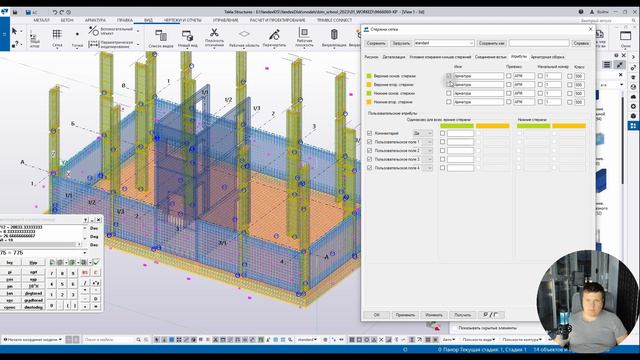 BIM SCHOOL 2023 Проектирование двухэтажного жилого дома с монолитным железобетон RENGA-TEKLA-SCAD